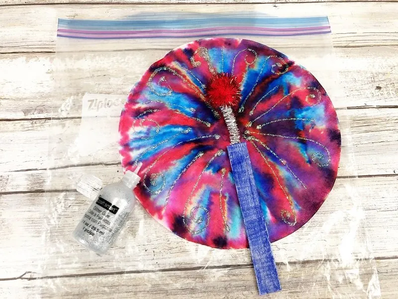 Dollar Tree Coffee Filter Fireworks Kids Craft