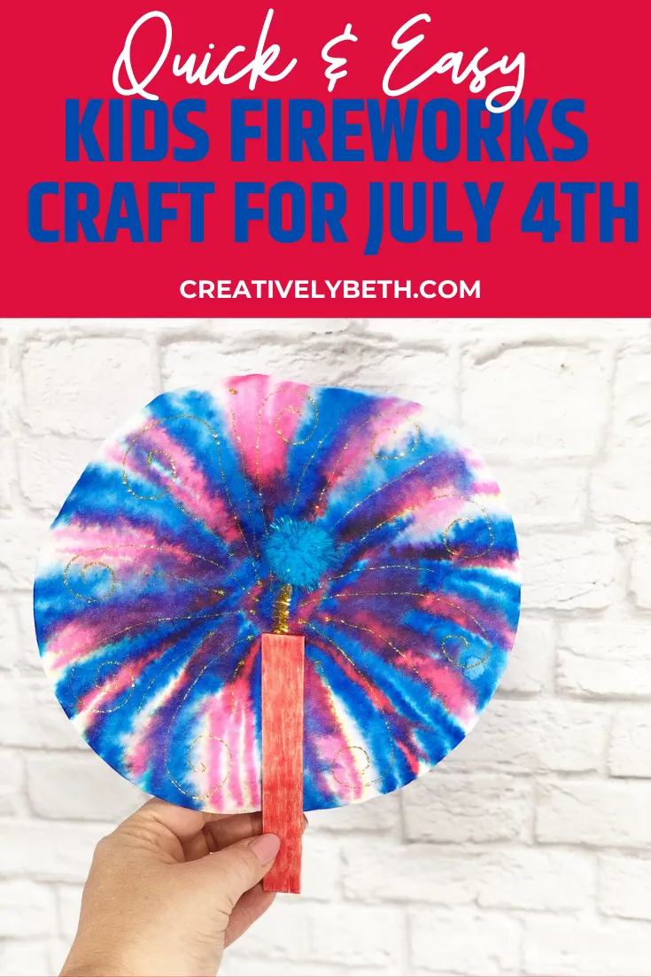 Dollar Tree Coffee Filter Fireworks Kids Craft