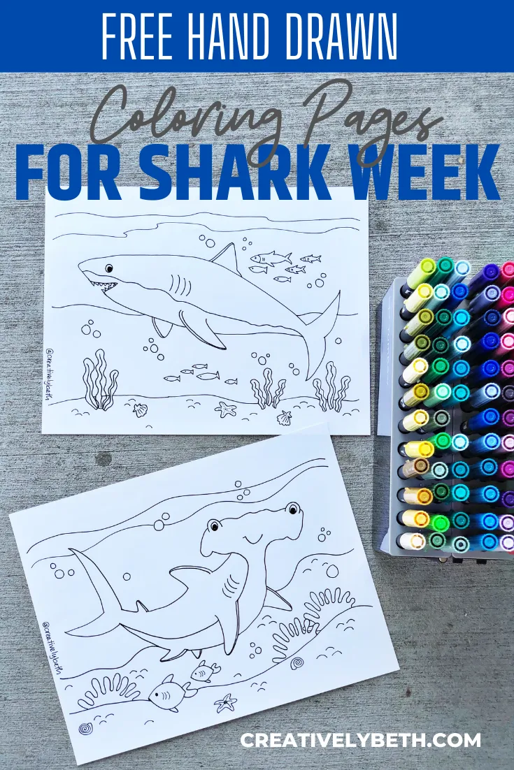 FREE Shark Coloring Pages for Shark Week