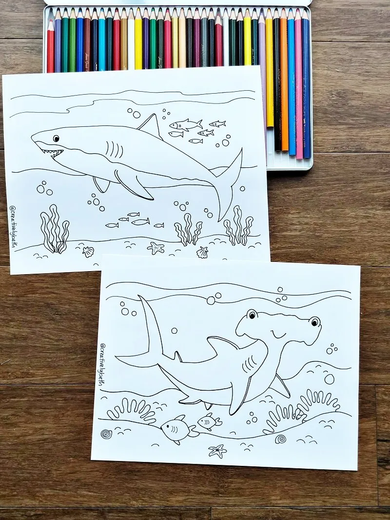 FREE Shark Coloring Pages for Shark Week