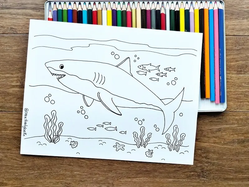 FREE Shark Coloring Pages for Shark Week
