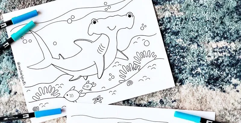 FREE Shark Coloring Pages for Shark Week