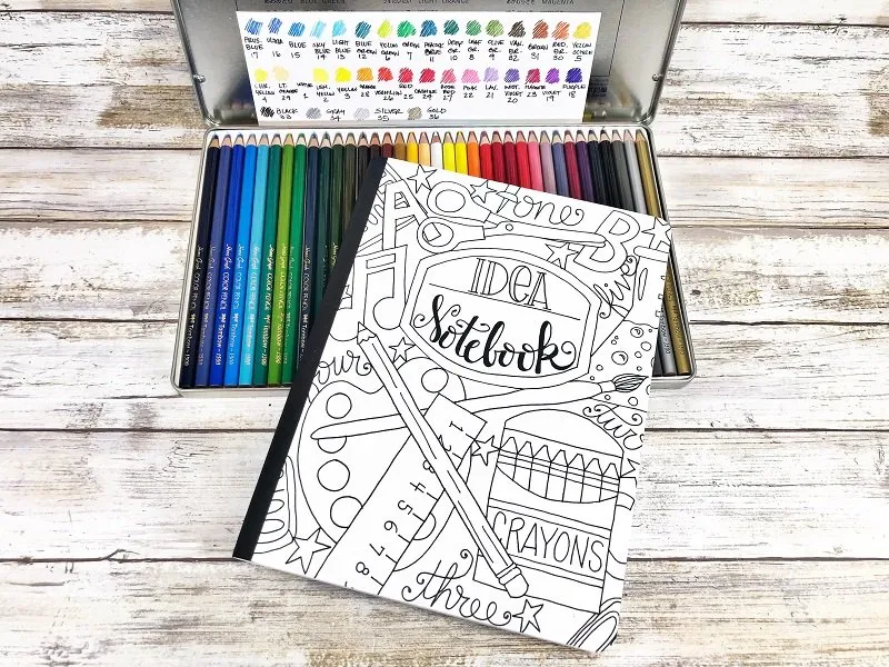 Back-to-School Notebook Cover Free Printable to Color