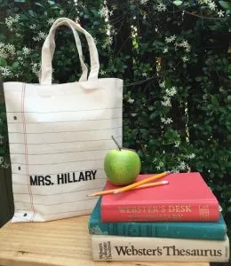 Notebook Paper Inspired Teacher Book Bag Gift