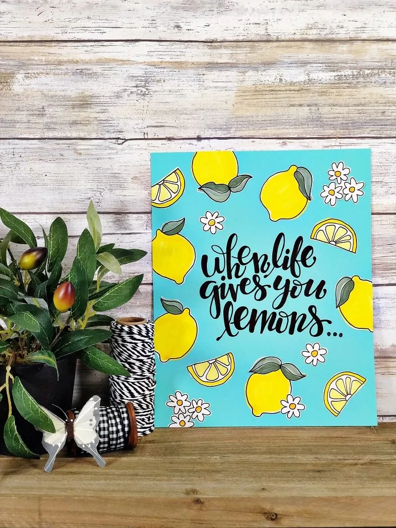 Hand Lettered Lemonade Quote and Free Doodles