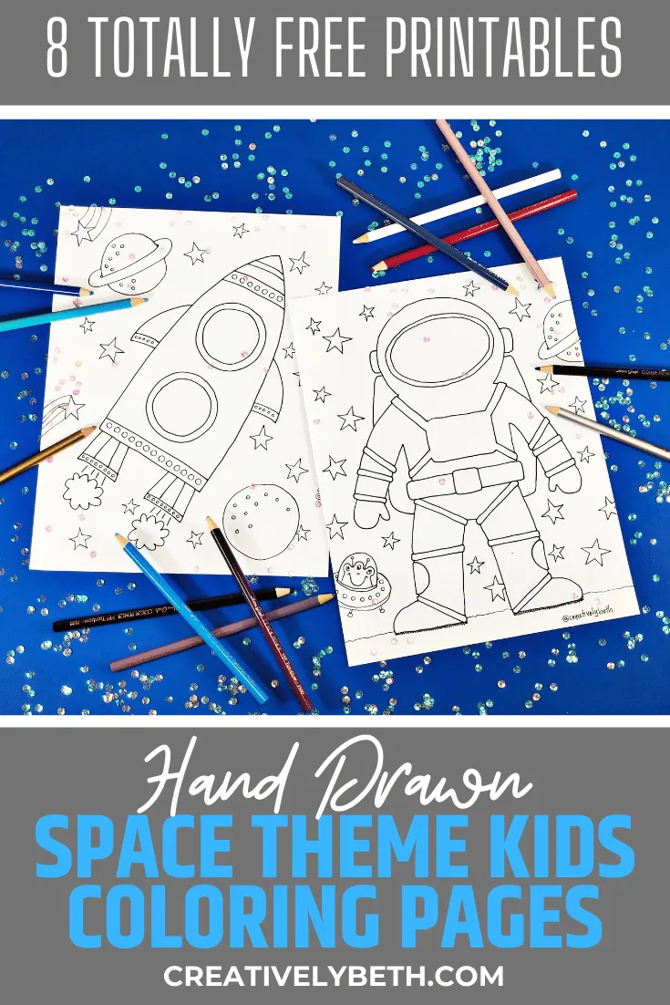 Astronaut and Spaceship Coloring Pages for Kids