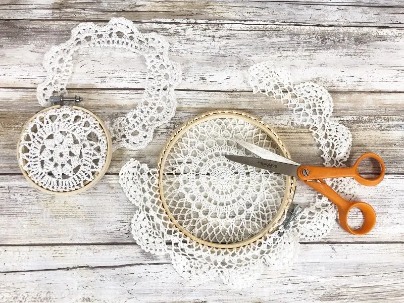 Recycled Wine Cork Spider and Lace Hoop Web