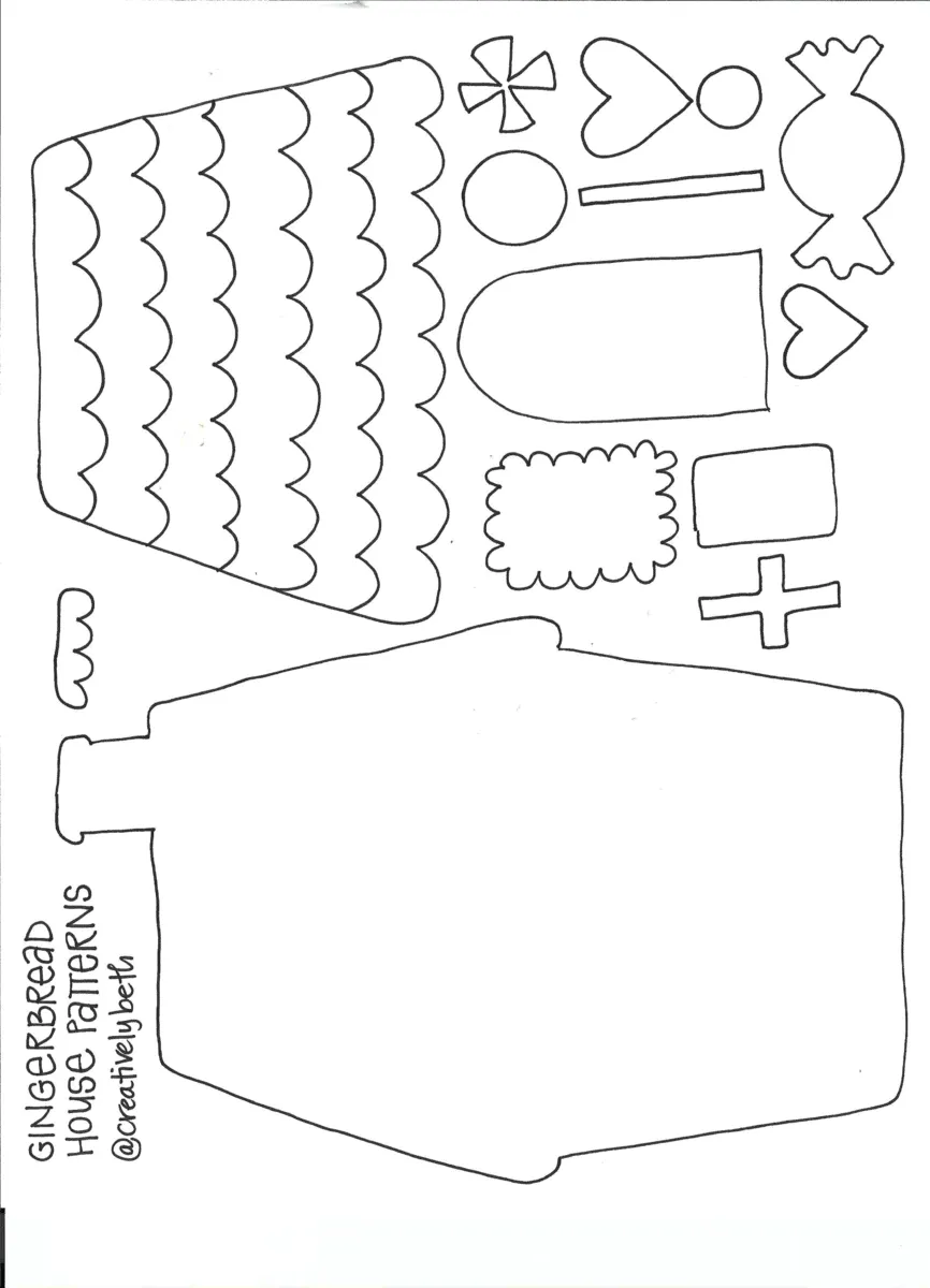 Embroidered Felt Gingerbread House Ornament