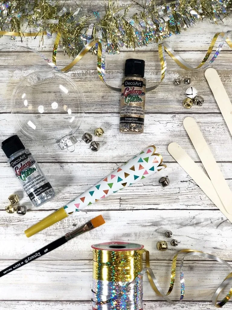 Recycled New Year Noisemakers with Christmas Decor
