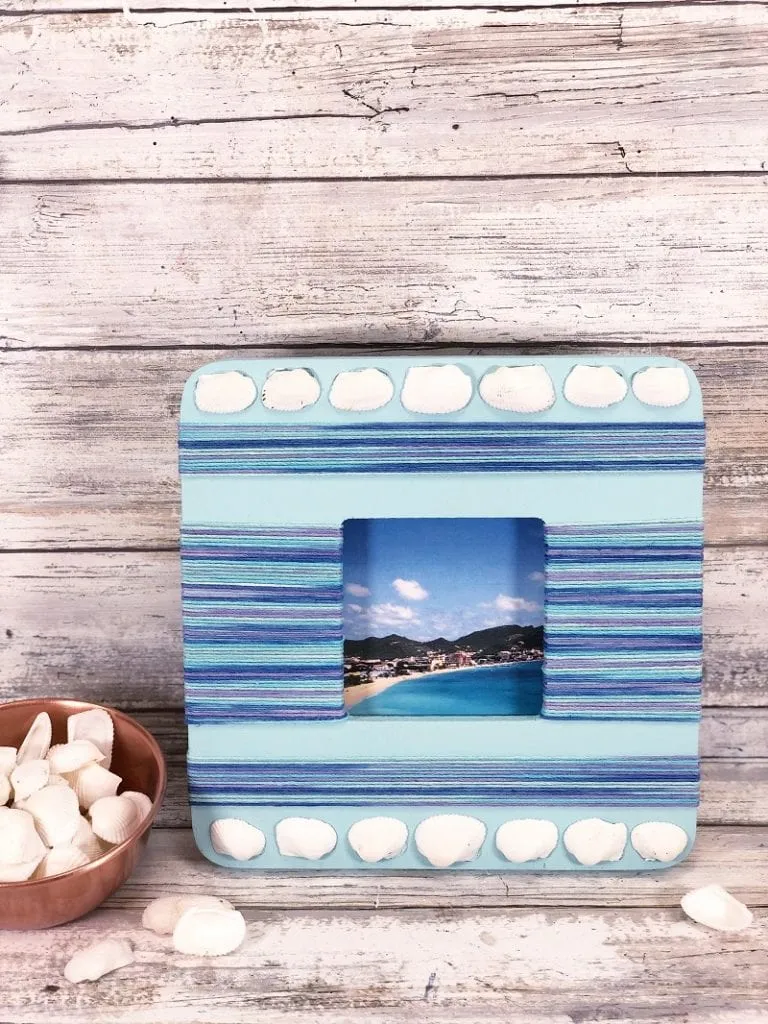 Easy Hemp Cord Wrapped Frame for Coastal Decor