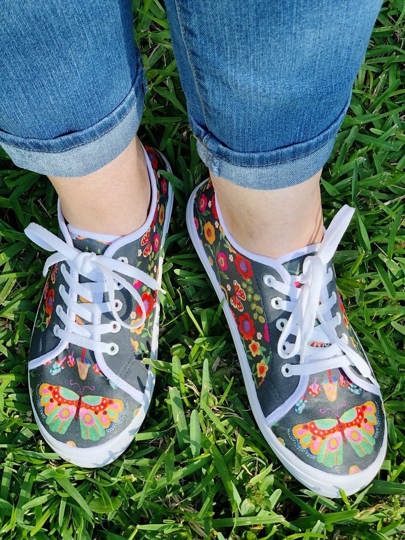 DIY Fabric Covered Sneakers