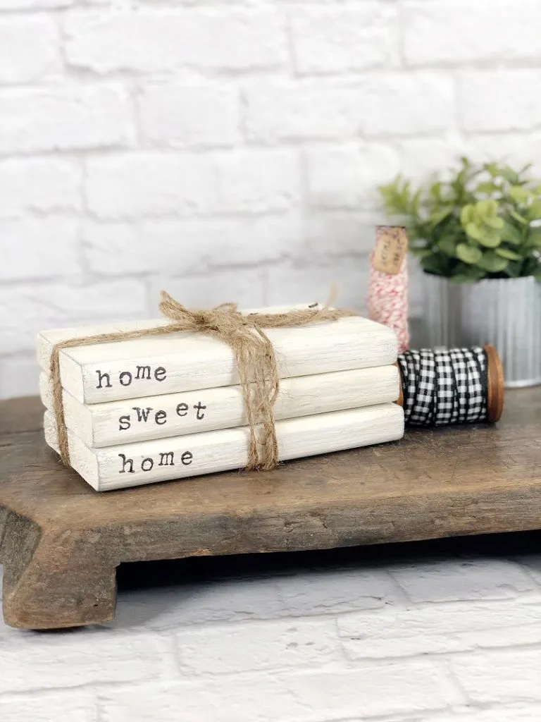 DIY Mini Book Stack for Tiered Tray Decor