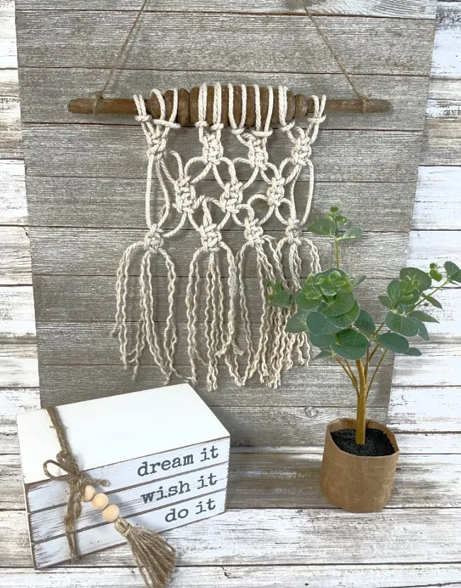 Easy Macrame Wall Hanging with Two Knots on Antique Spindle ...