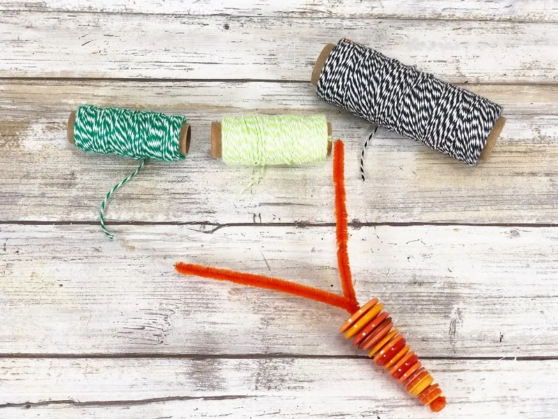 Carrot Button Craft with Free Printable Games Twist to Secure Buttons ...