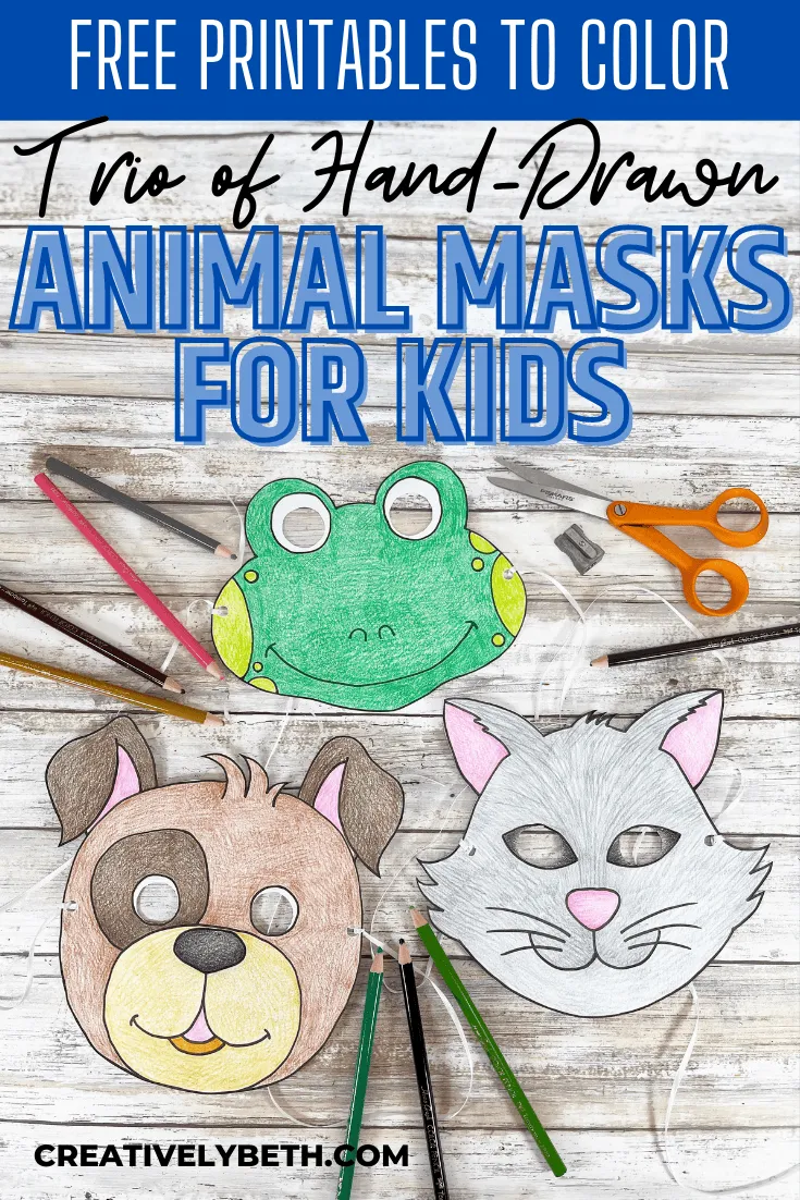 Free Printable Animal Masks to Color with Kids