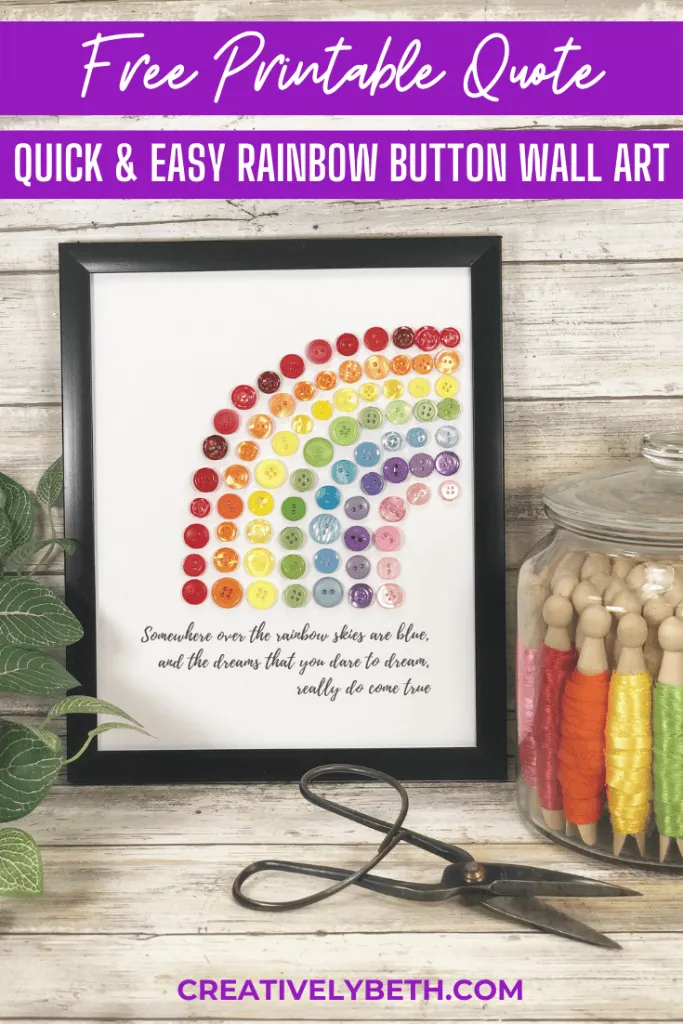 Rainbow Button Art with a Free Printable