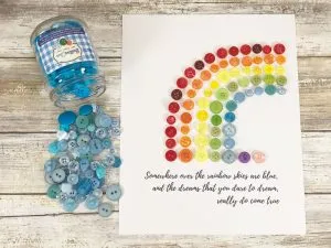 Rainbow Button Art with a Free Printable