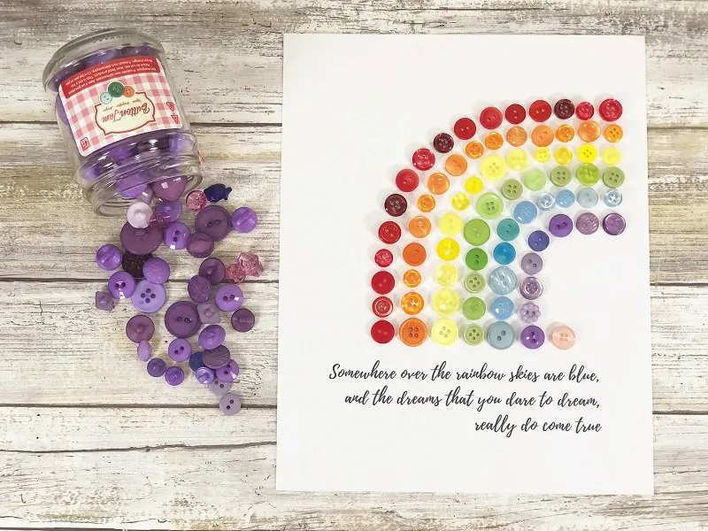 Rainbow Button Art with a Free Printable