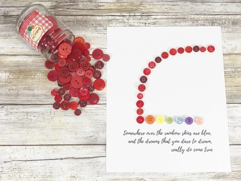 Rainbow Button Art with a Free Printable
