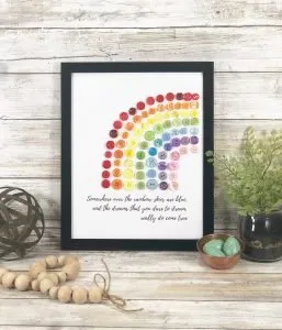 Rainbow Button Art with a Free Printable