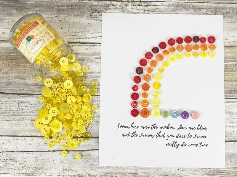Rainbow Button Art with a Free Printable