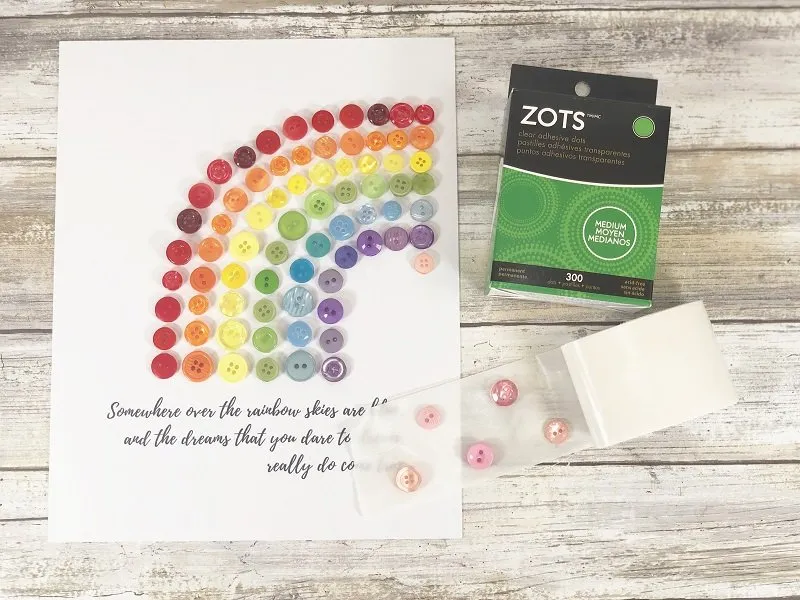 Rainbow Button Art with a Free Printable