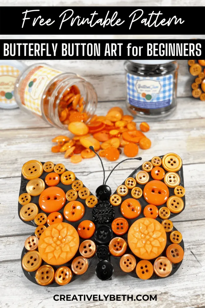 Butterfly Button Art with Free Printable