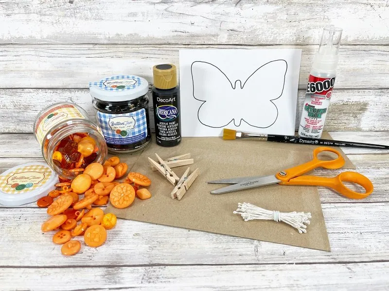 Butterfly Button Art with Free Printable