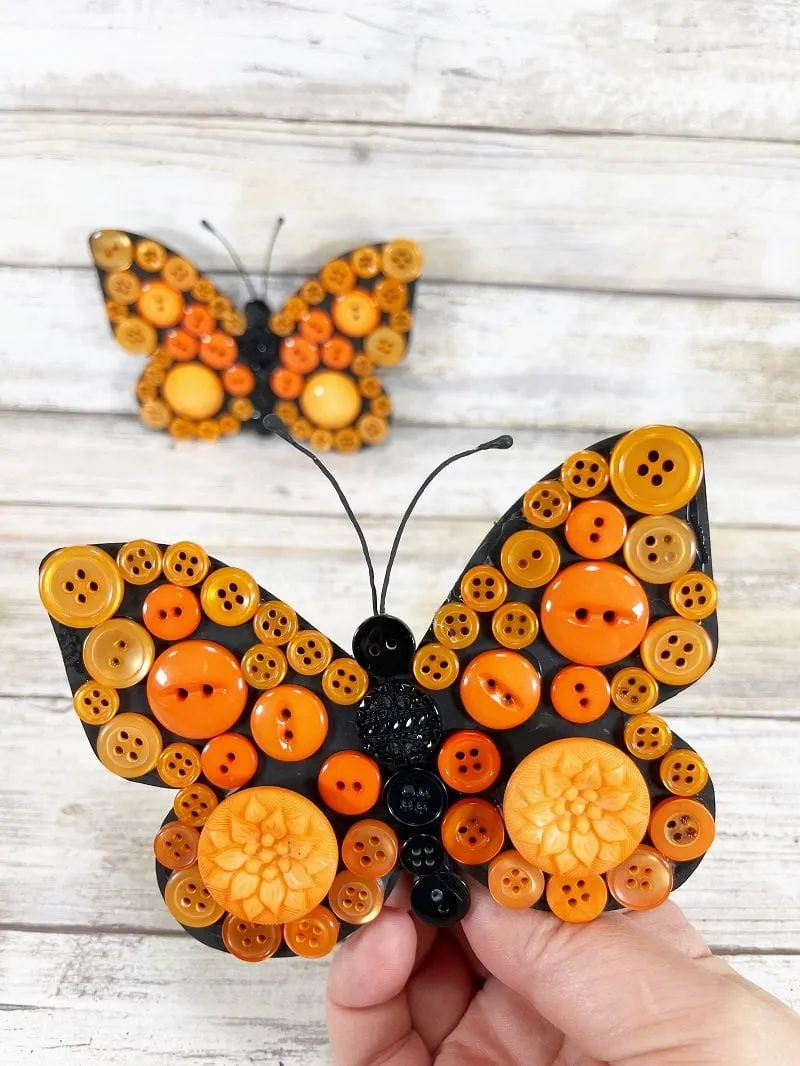 Butterfly Button Art with Free Printable