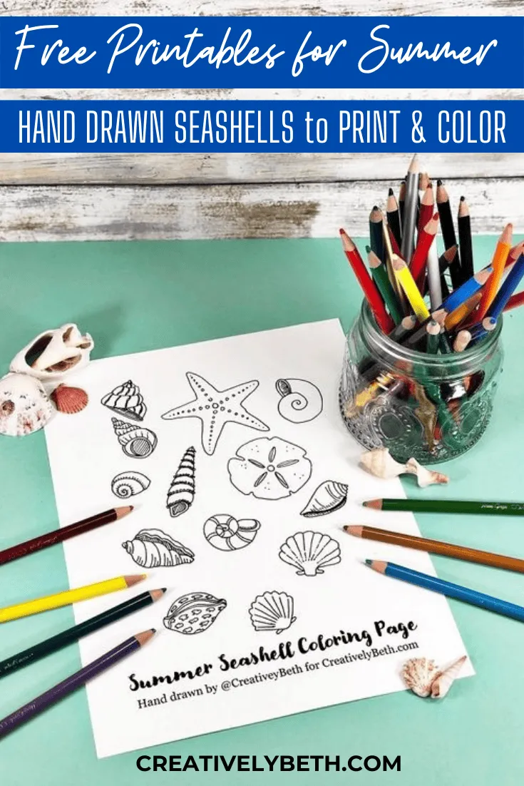 FREE Summer Seashell Coloring Page
