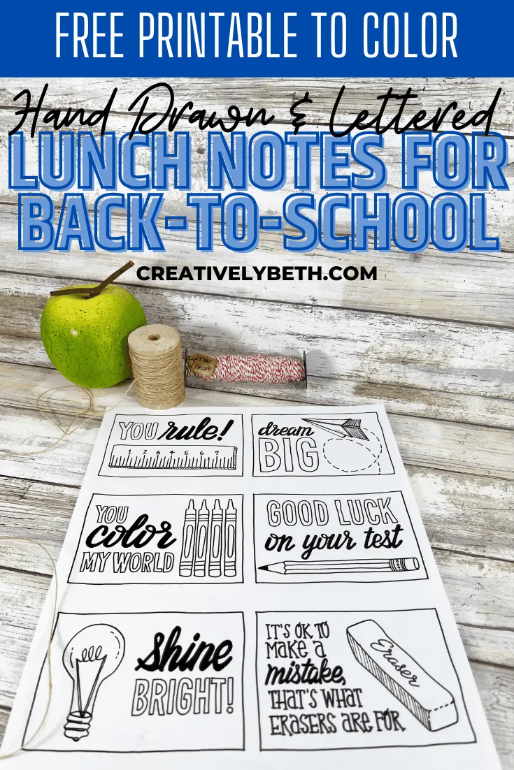 Free Printable Lunch Notes for Back-to-School FUN!
