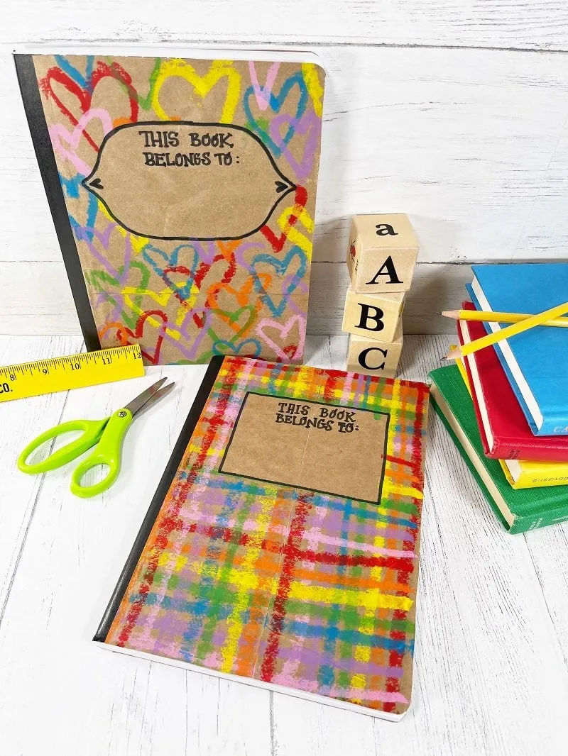 Recycled Paper Bag Notebook Covers with Kwik Stix