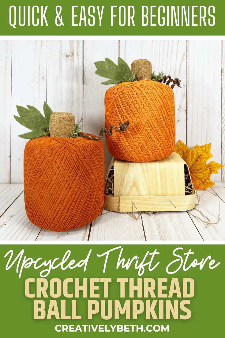 Upcycled Crochet Thread Ball Pumpkins DIY for Fall