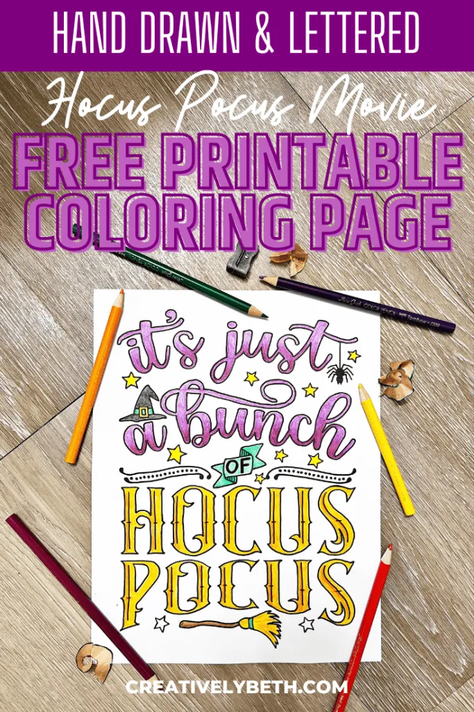 Hocus Pocus Craft Free Printable Coloring Page