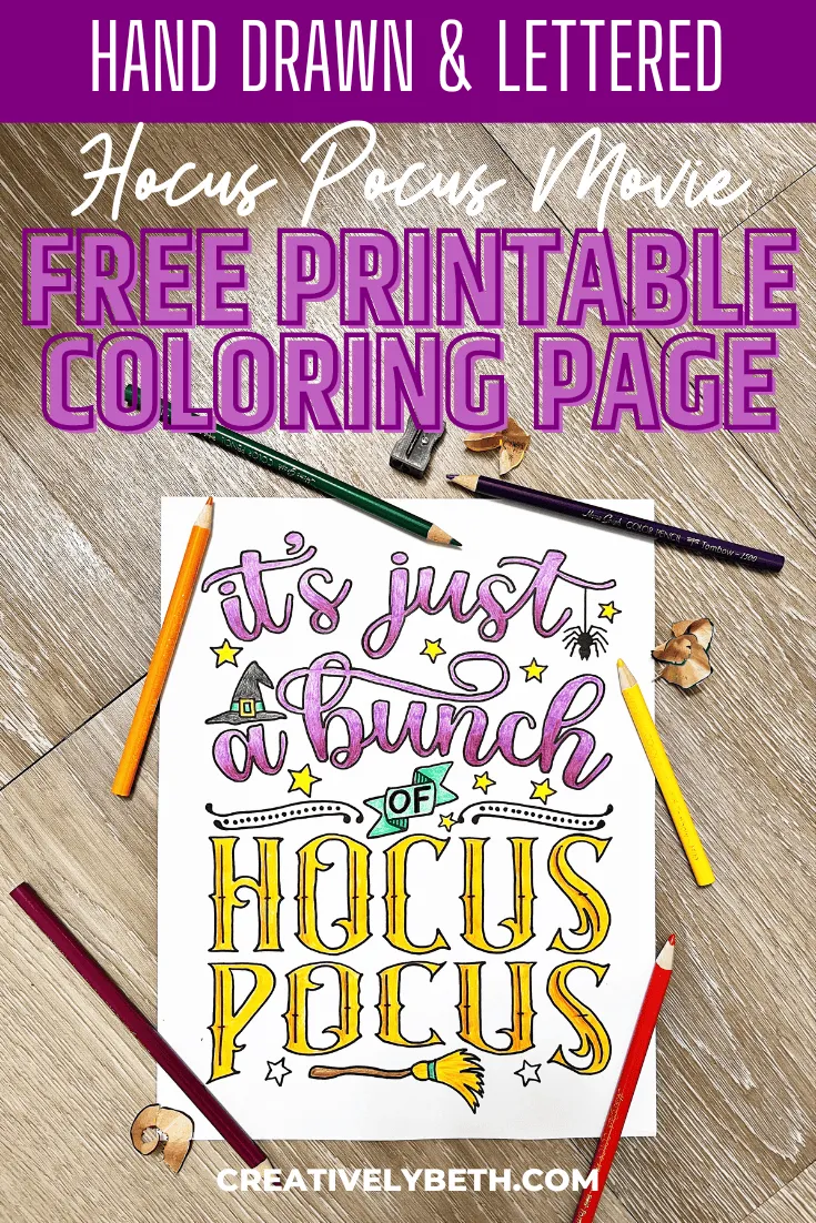 Hocus Pocus Craft Free Printable Coloring Page