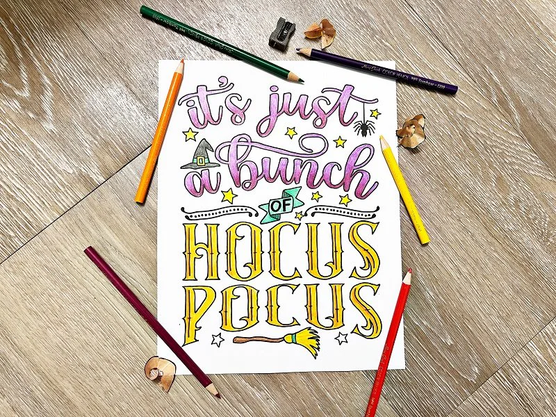 Hocus Pocus Craft Free Printable Coloring Page