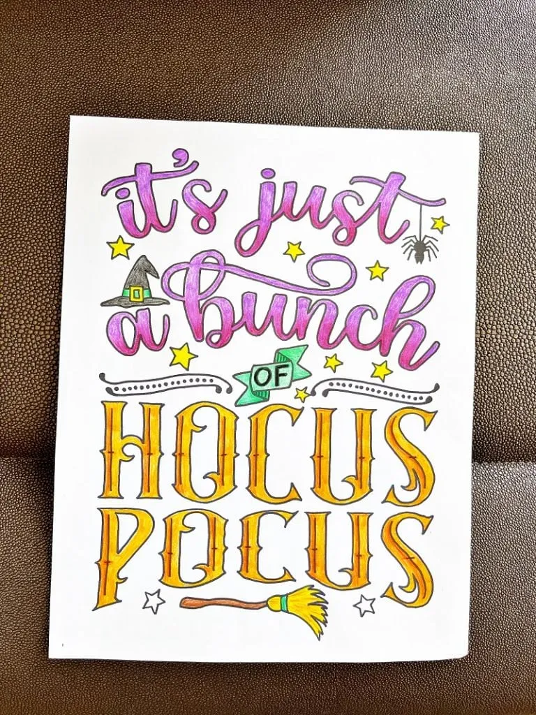 Hocus Pocus Craft Free Printable Coloring Page