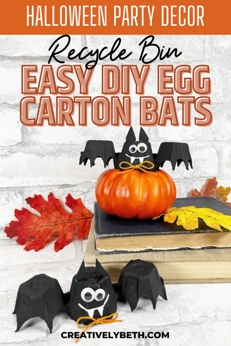 Recycled Egg Carton Bats for Halloween Party FUN!