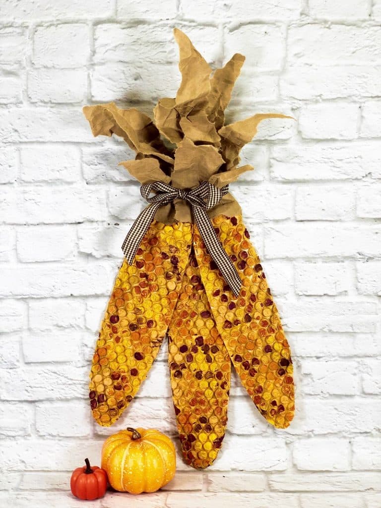 Bubble Wrap Harvest Corn Recycled Kids Craft