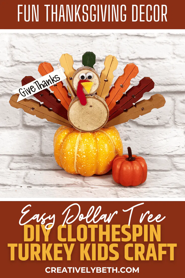 DIY Dollar Tree Craft Clothespin Turkey