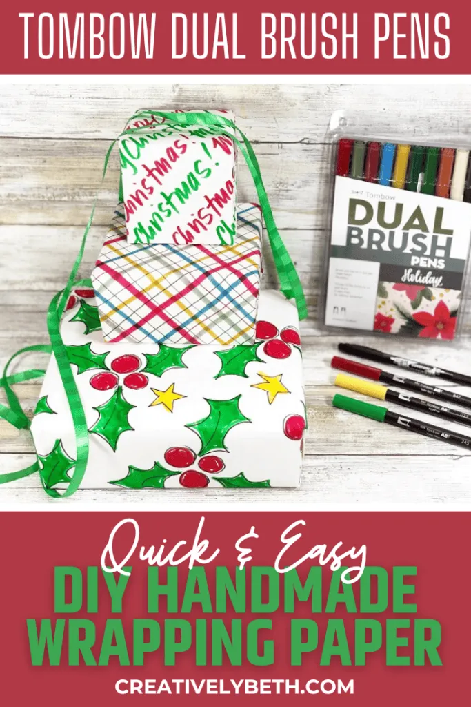 DIY Christmas Wrapping Paper Ideas with Tombow