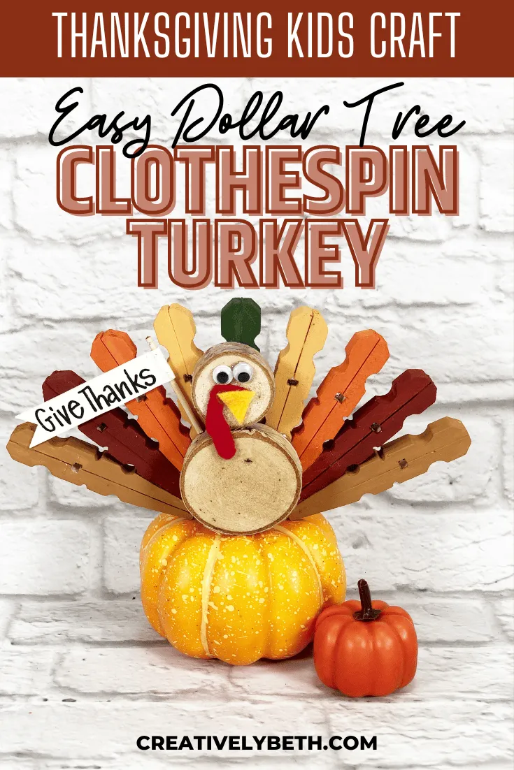 DIY Dollar Tree Craft Clothespin Turkey