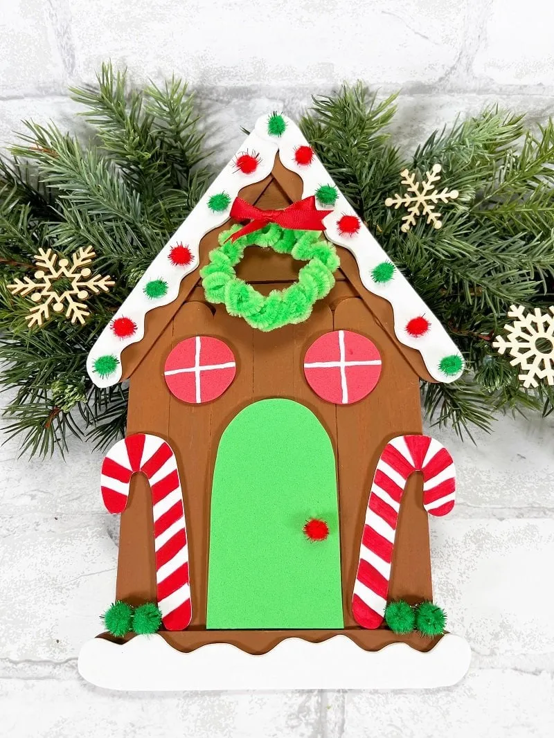 Dollar Tree Christmas Craft Stick Gingerbread House