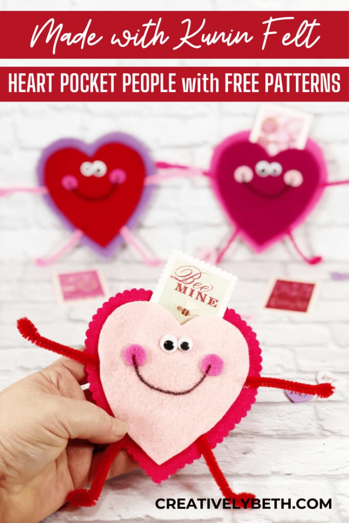 Dollar Tree Craft Felt Heart Pocket People