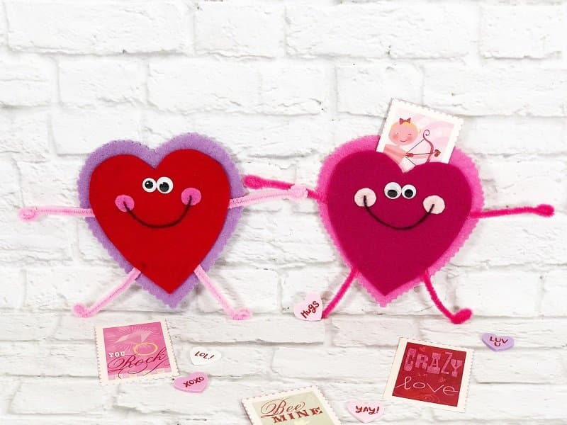 Dollar Tree Craft Felt Heart Pocket People