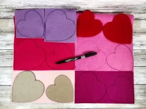 Dollar Tree Craft Felt Heart Pocket People