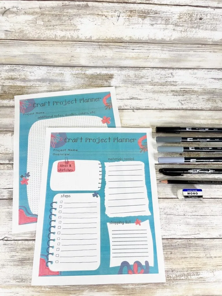 Free Printable Craft Project Planner