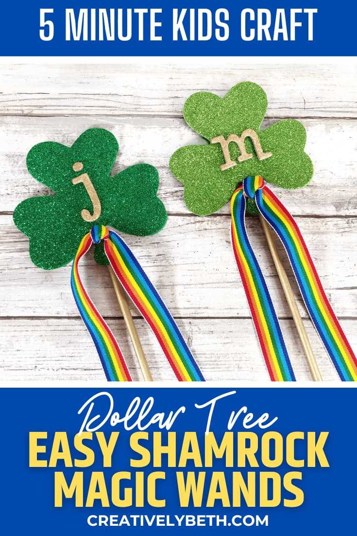 5 Minute Dollar Tree Shamrock Wands