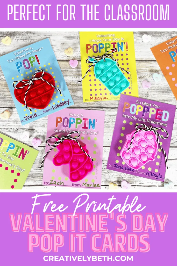 Free Printable Pop It Valentine Cards (8 Colorful Versions)