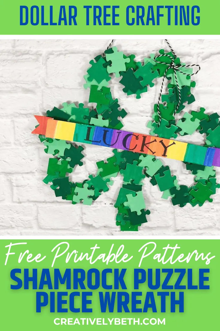 Upcycle a Lucky Shamrock Wreath from Puzzle Pieces